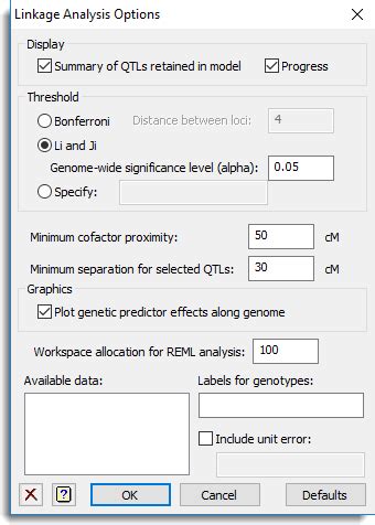 Linkage Analysis Options Genstat Knowledge Base 2024