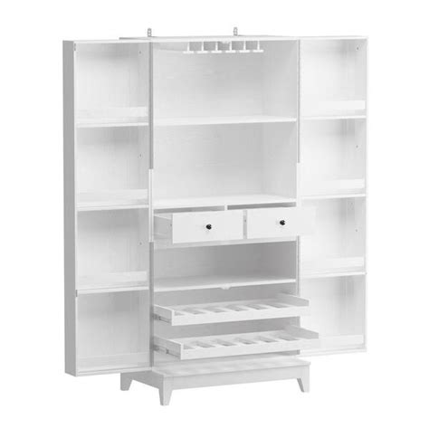 FUFU GAGA White Painted Wood 31 5 In W Food Pantry Cabinet With Double
