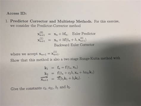 solved access id 1 predictor corrector and multistep