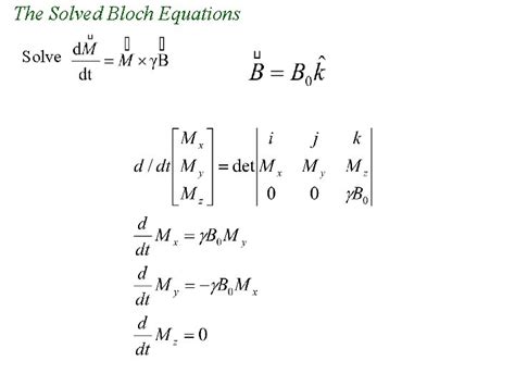 Lecture The Bloch Equations Solved The Mr