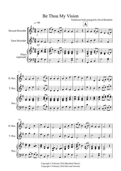 Be Thou My Vision For Descant And Tenor Duet Arr David Burndrett By