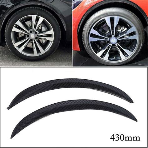 Carbon Fiber Look Car Wheel Eyebrow Arch Trim Lips Strip Fender Flare
