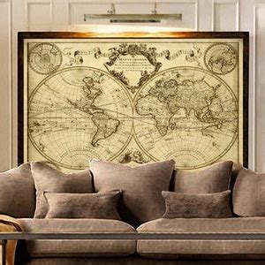 Old World Mapworld Map Wall Art Historic Map Antique Etsy
