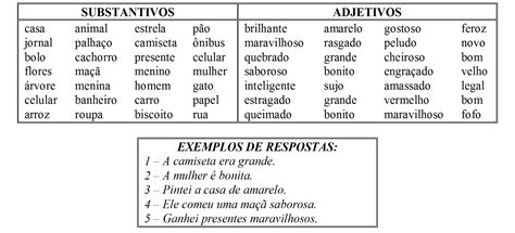 Correção dos Exercícios sobre a diferença entre Substantivos e