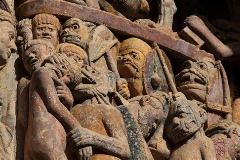 Hell Last Judgement Tympanum Abbatiale Sainte Foy Conques Midi