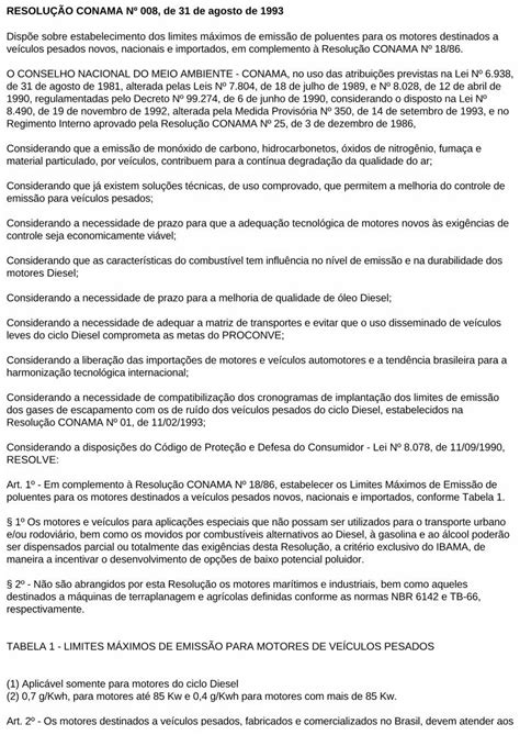 PDF RESOLUÇÃO CONAMA Nº 008 de 31 de agosto de 1993 e