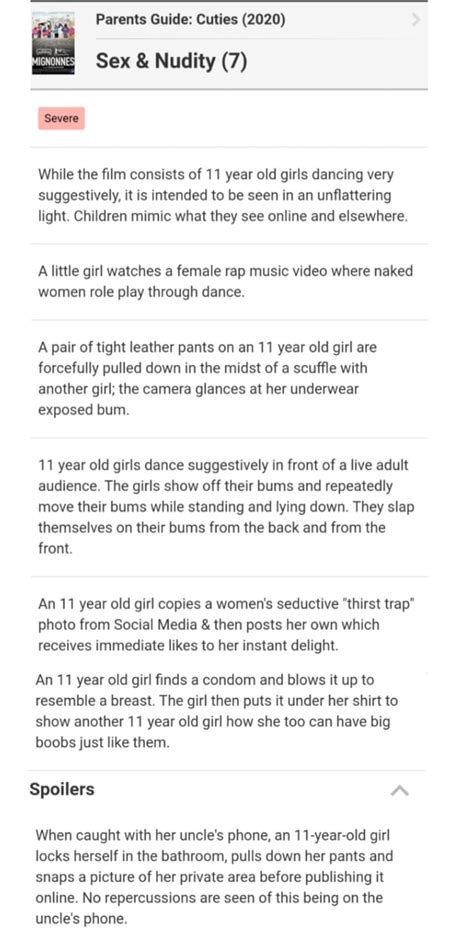 Parents Guide Cuties 2020 Sex Nudity 7 Severe While The Film