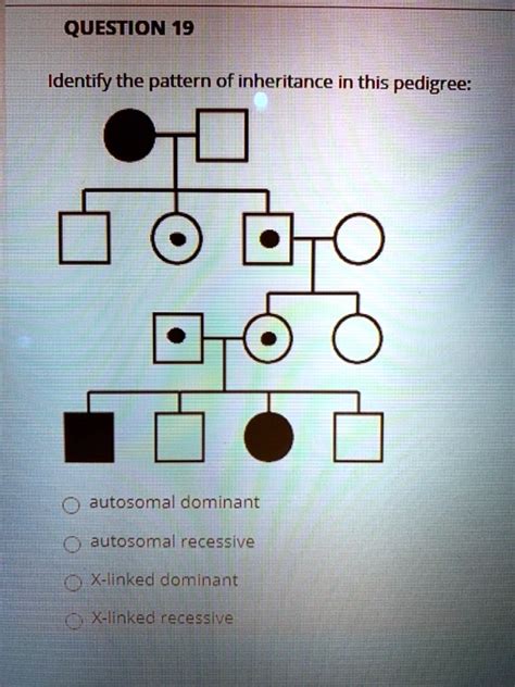 Solved Question Identify The Pattern Of Inheritance In This