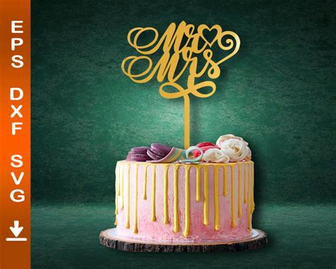 Mr Mrs Cake Topper Svg Wedding Cake Topper Svg File For Etsy