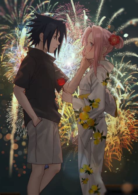 Haruno Sakura And Uchiha Sasuke Naruto And More Drawn By Niku