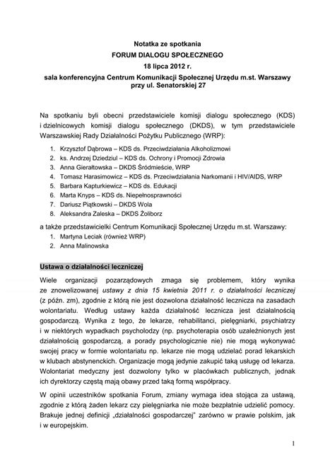 Notatka Ze Spotkania Ngo Warszawa