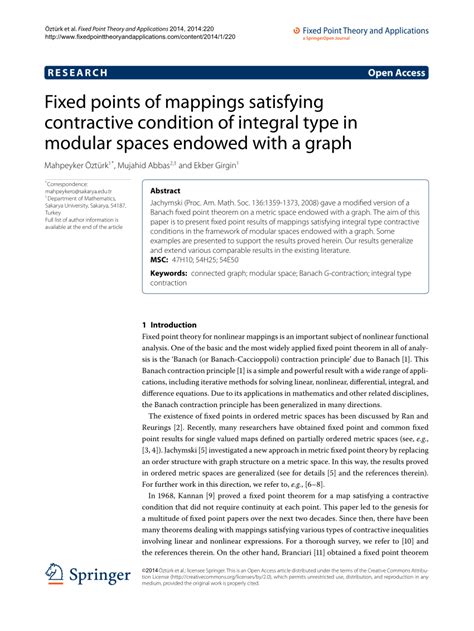 pdf fixed points of mappings satisfying contractive condition of integral type in modular