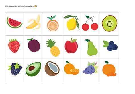 Owocowe Memory Moje Dzieci Kreatywnie Cards Fun Education