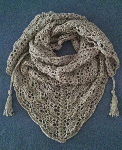 Chal Triangular Al Crochet Con Patron Ideas Para Tejido Y