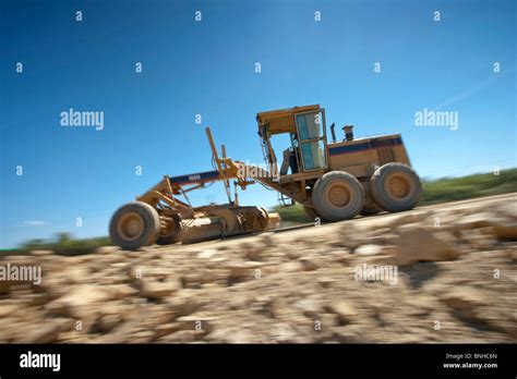 Road Grader Bulldozer Stock Photo Alamy