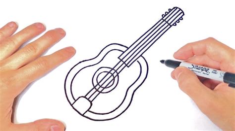 Cómo dibujar una Guitarra Paso a Paso Dibujo de Guitarra Instrumento