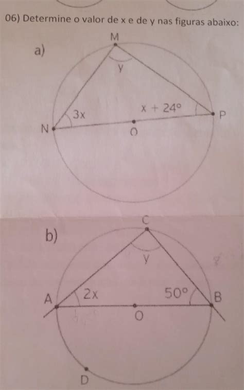 Determine O Valor De X Nas Figuras Abaixo Braincp