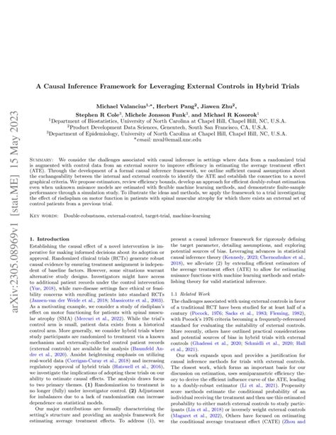a causal inference framework for leveraging external controls in hybrid trials deepai