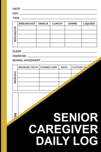 Senior Caregiver Daily Log Book Simple Caregiving Journal For Elderly