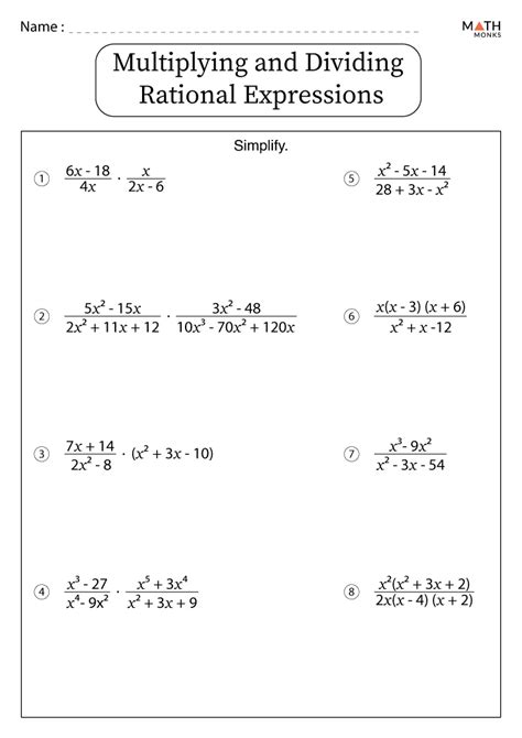 Multiplication And Division Worksheets With Answer Key