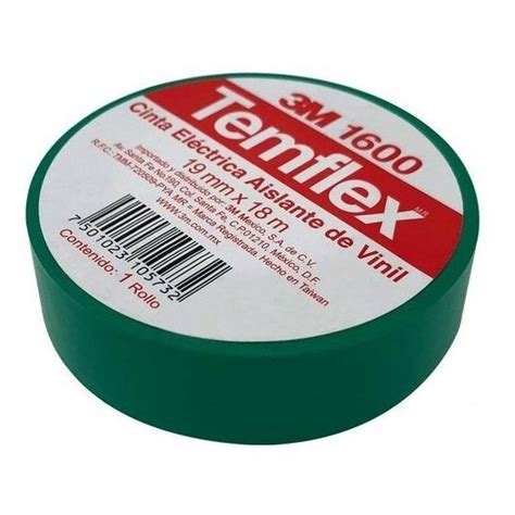 Cinta Aislante Verde 19mm X 18 M 3m Temflex 15v Y 15r Sears