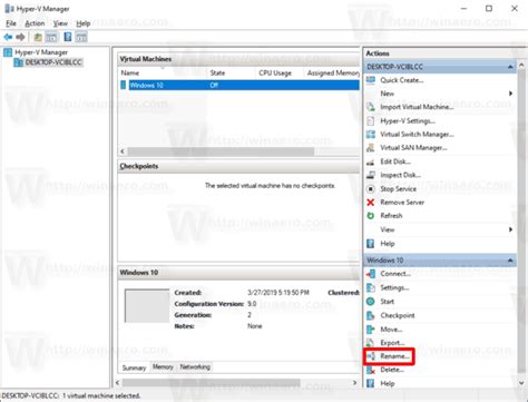 Rename Hyper V Virtual Machine In Windows 10