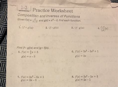 Composition Of Functions Worksheets Worksheets Library