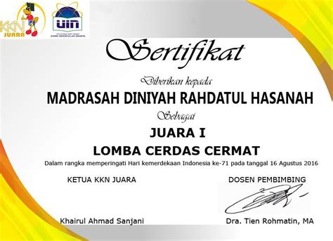 Detail Contoh Piagam Lomba Adzan Koleksi Nomer 47