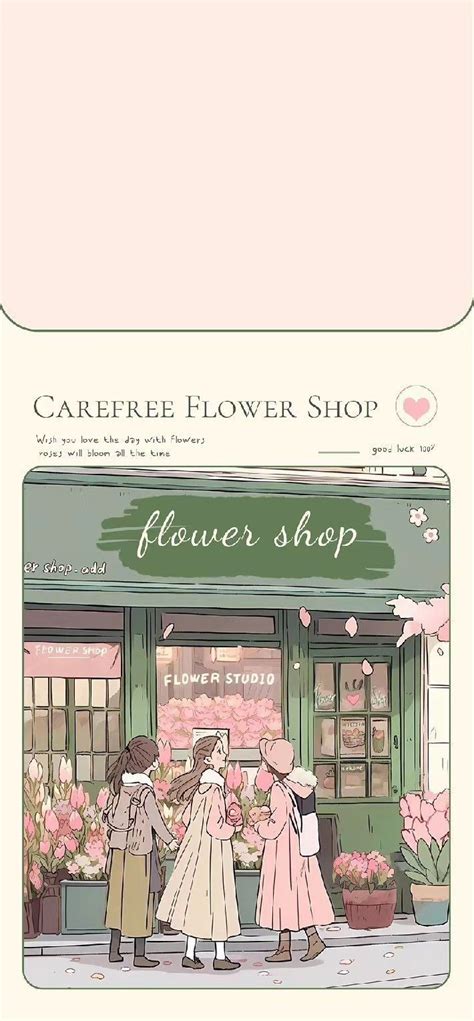 An Image Of Two Women Standing In Front Of A Flower Shop