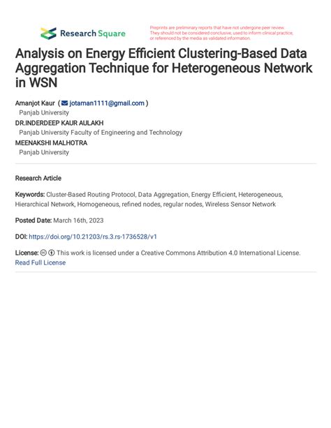 pdf analysis on energy efficient clustering based data aggregation technique for heterogeneous