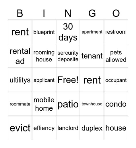 T Bingo Card