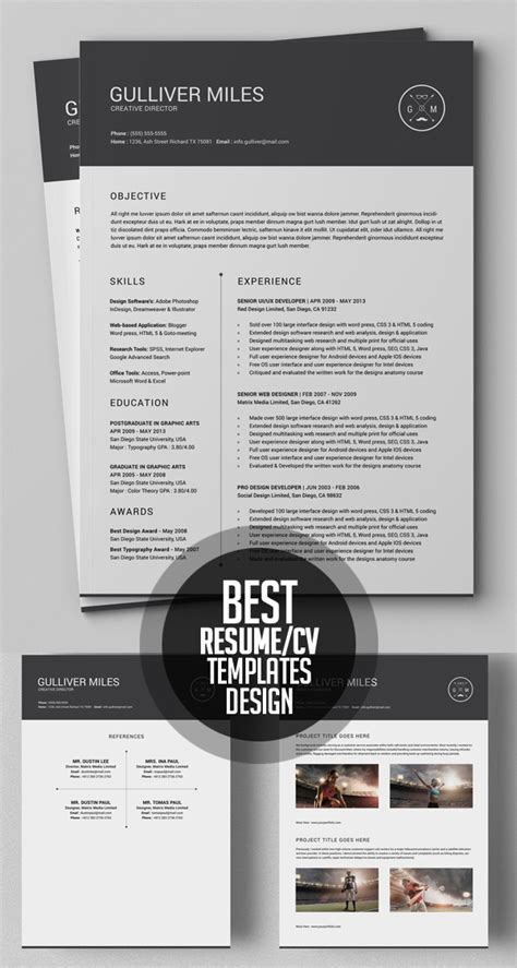 50 Best Minimal Resume Templates Design Graphic Design Junction