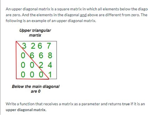solved an upper diagonal matrix is a square matrix in which