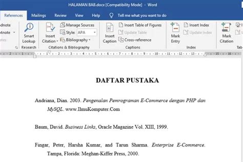 10 Cara Menyusun Daftar Pustaka Di Microsoft Word Secara Otomatis Dan