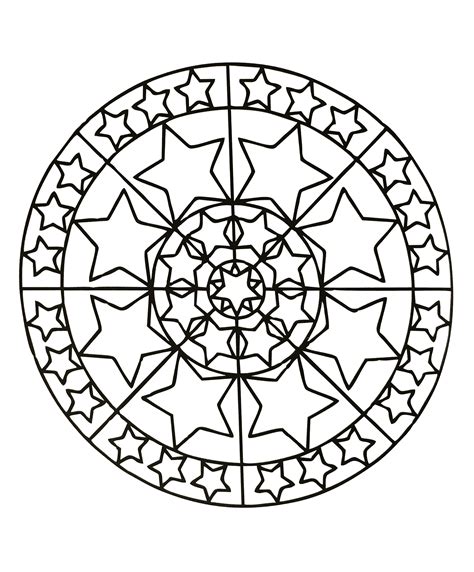 Mandala With Various Sizes Of Stars Zen Anti Stress Mandalas