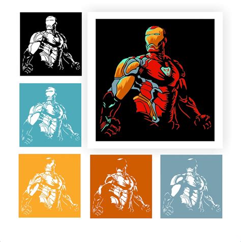 Iron Man Svg Multilayer Vector Files For Laser Cutting And Decorative