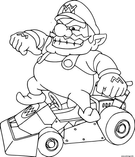 Coloriage Wario Mario Kart JeColorie