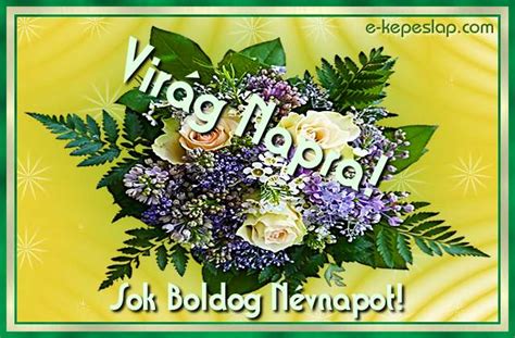 Virág névre szóló névnapi képeslapok Képeslapok e kepeslap
