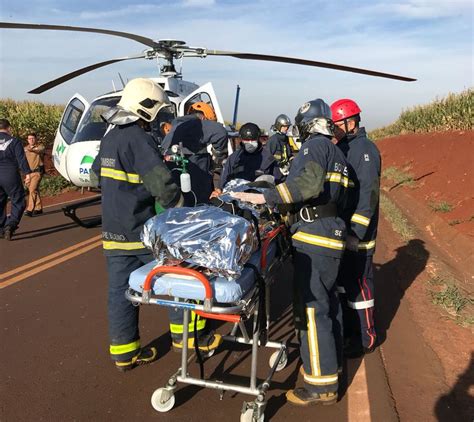 Helicóptero do SAMU Maringá é acionado para resgate na PR 552 Resgate