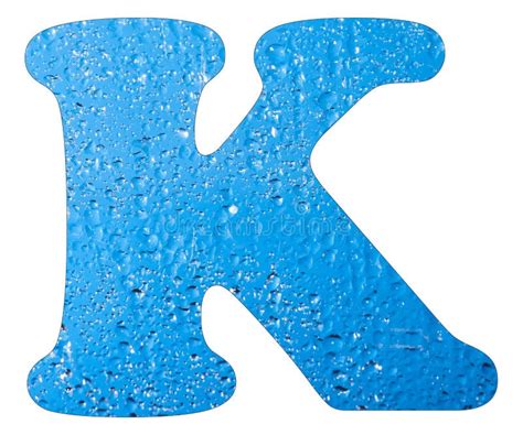 La Letra K Agua Azul Cae El Fondo Blanco Imagen De Archivo Imagen