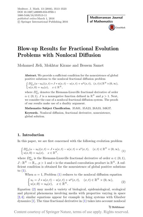 blow up results for fractional evolution problems with nonlocal diffusion request pdf