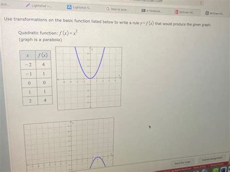 solved use transformations on the basic function listed