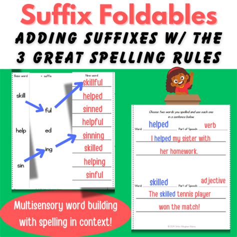 Suffix Foldables Adding Suffixes W Three Great Spelling Rules