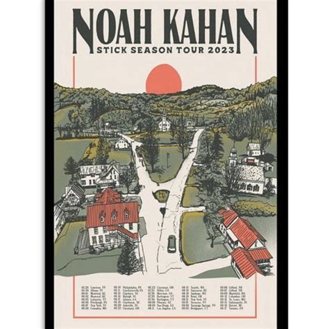 Noah Kahan 2023 Stick Season Tour Poster Seasons Posters Tour