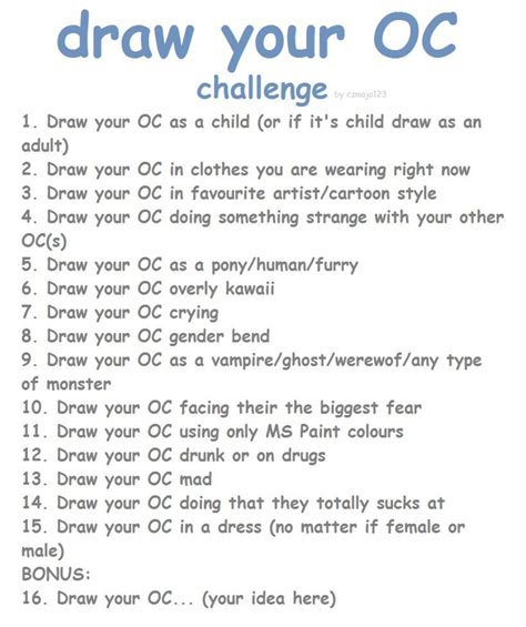Image Result For Oc Challenge Drawing Challenge Art Style Challenge