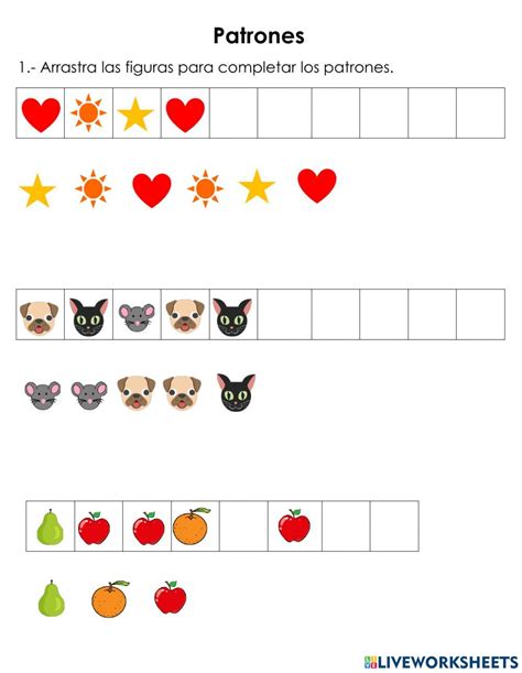 Patrones Interactive Exercise For PRIMER GRADO Primeros Grados