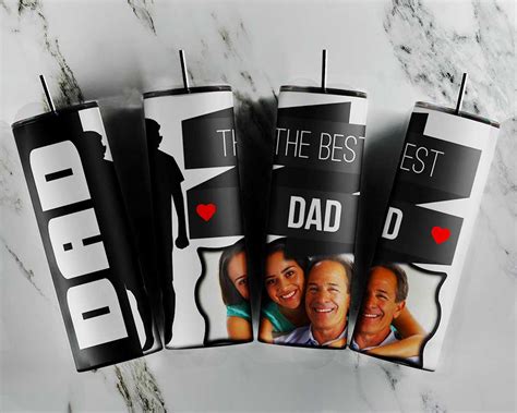 The Best Dad Tumbler Wrap Customized Image Png