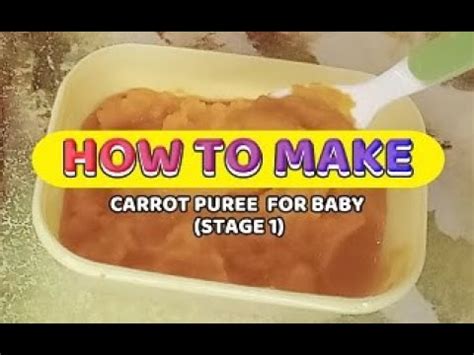 How To Make Carrot Puree For Baby Stage One Youtube