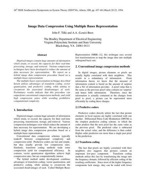 pdf image data compression using multiple bases representation