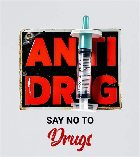 Premium PSD Anti Drug Day Sign Say No To Drugs
